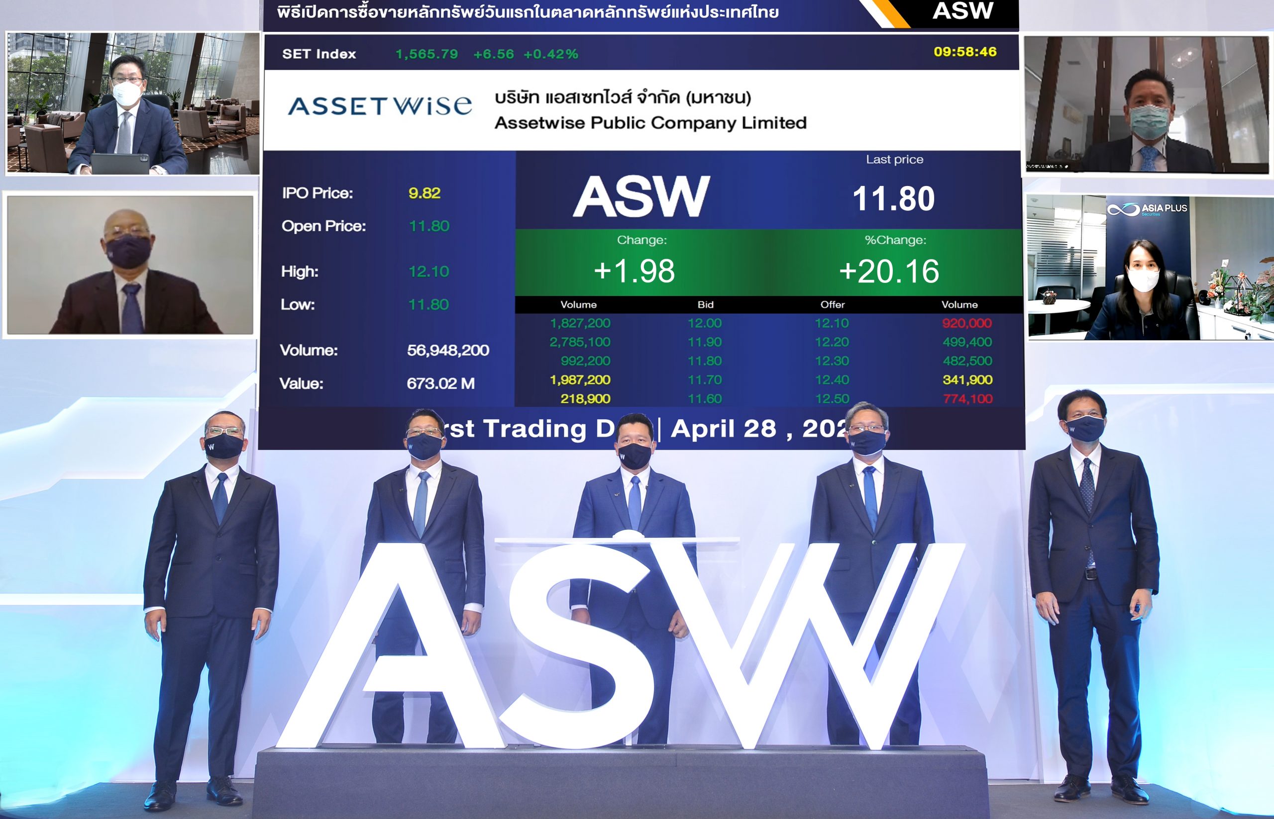 ASW ปิดเทรดวันแรกที่ 9.85 บาท สูงกว่าราคาขาย IPO 0.31% : อินโฟเควสท์