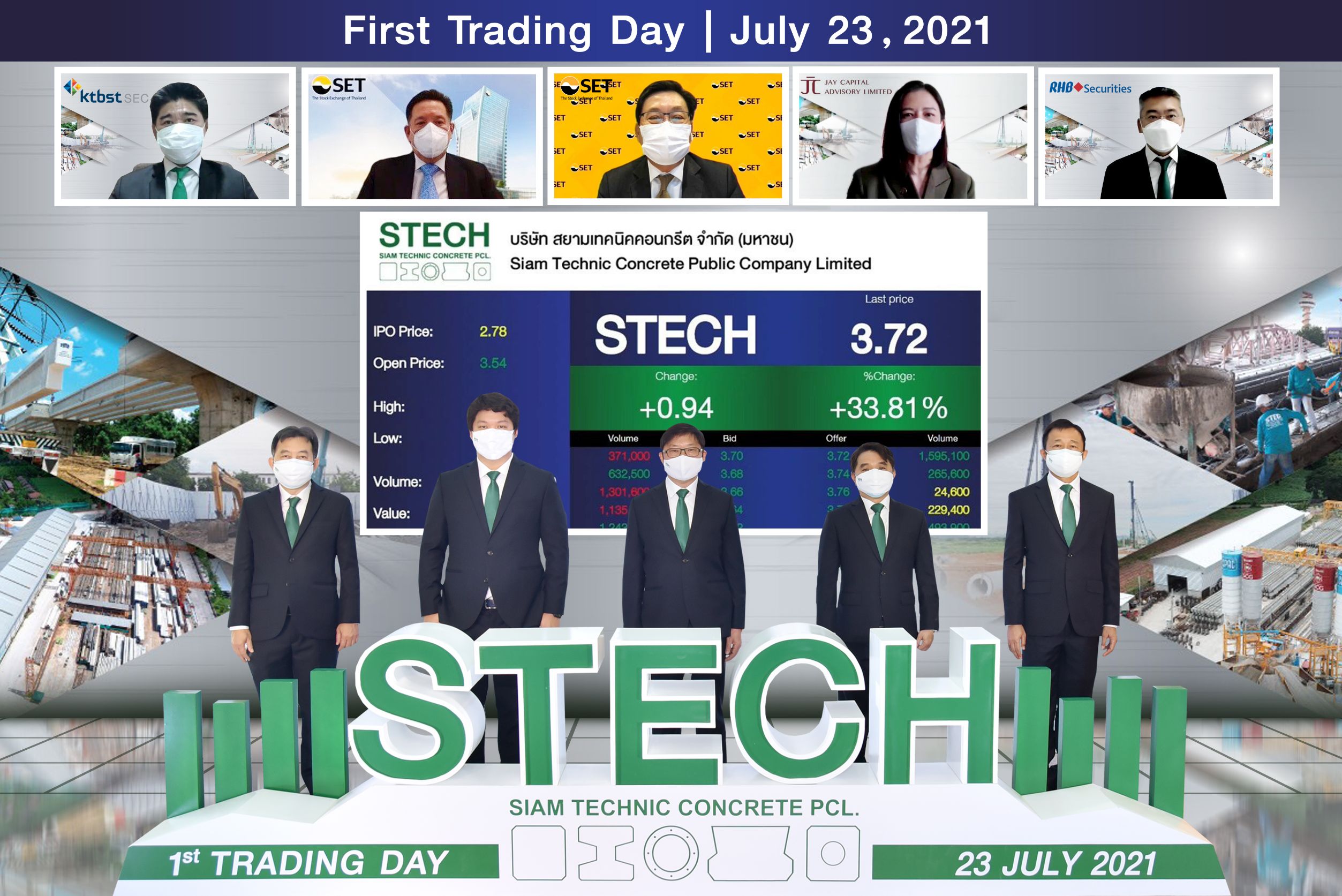 STECH ปิดเทรดวันแรกที่ 3.28 บาท สูงกว่าราคาขาย IPO 17.99% : อินโฟเควสท์