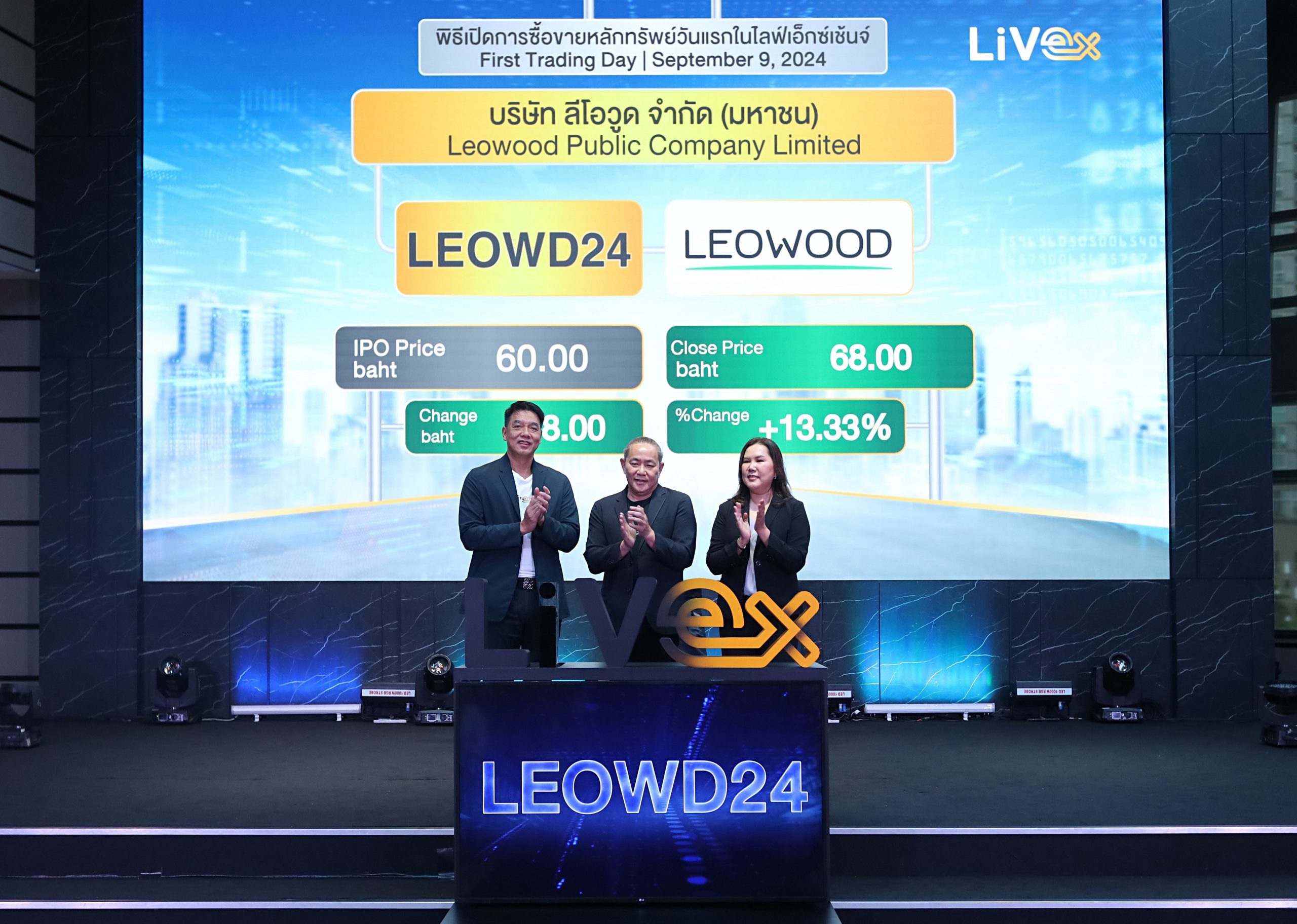 LEOWD24 เริ่มซื้อขายในตลาด LiVEx วันแรก : อินโฟเควสท์