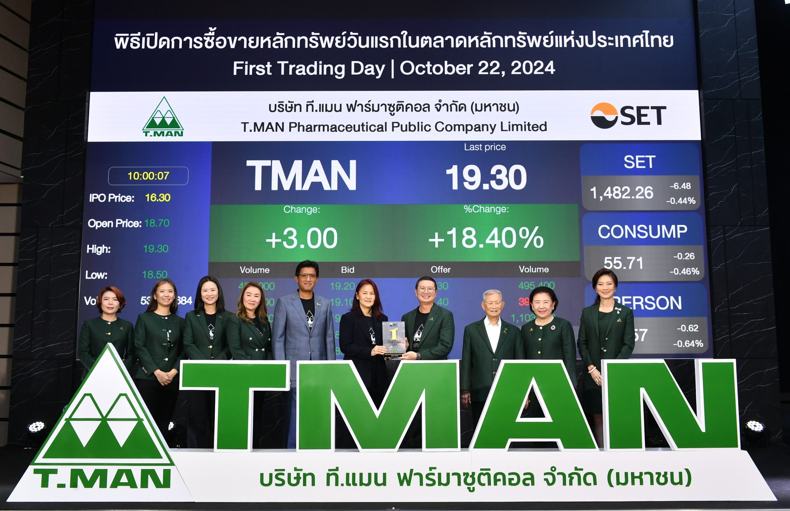 TMAN เปิดเทรดวันแรก 18.70 บาท เหนือจอง 14.72% : อินโฟเควสท์